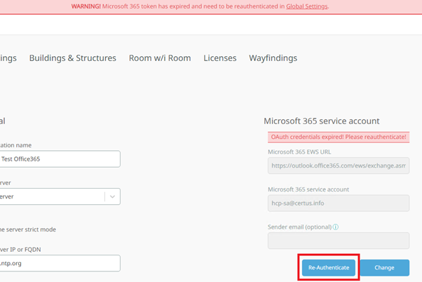 Microsoft 365 token has expired